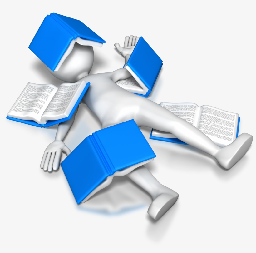 Student Covered With Books - Stick Figure Presenter Media - Free ...