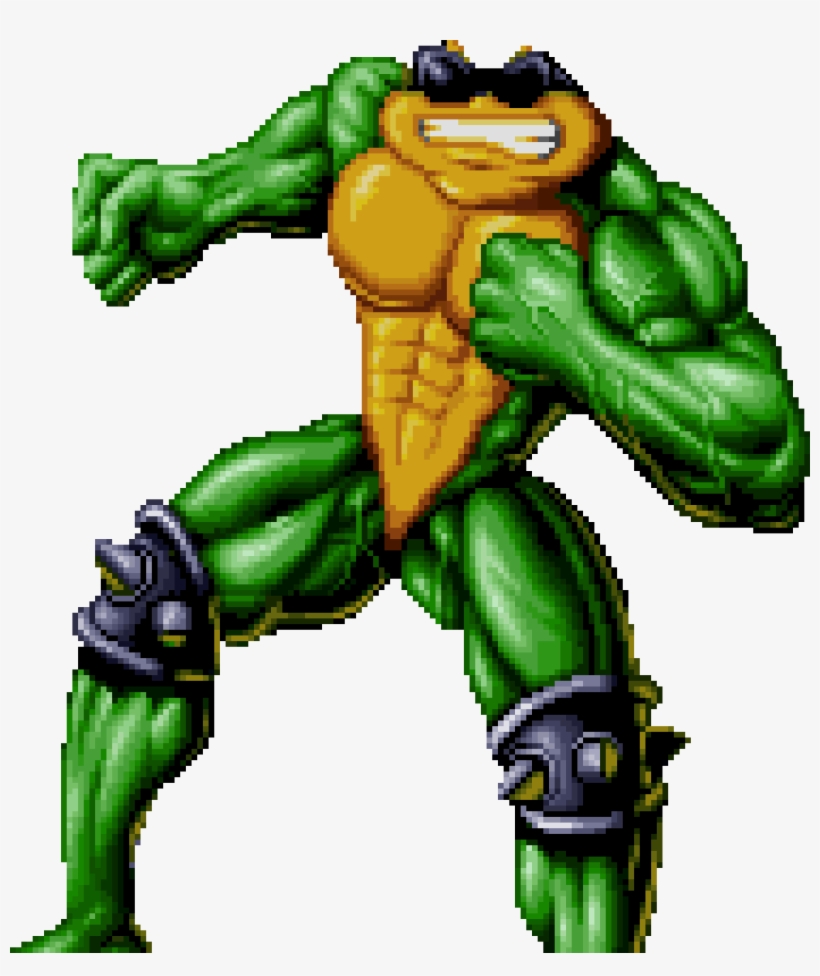 Rash As He Appears In Sprite Form - Battletoads Rash - Free Transparent ...