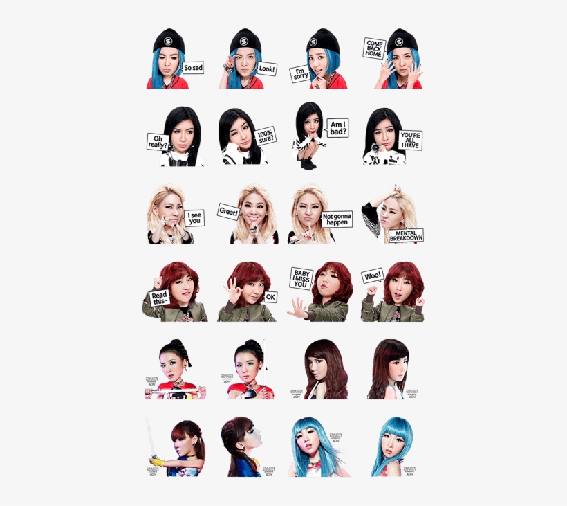 2ne1 Line Stickers - Free Transparent PNG Download - PNGkey