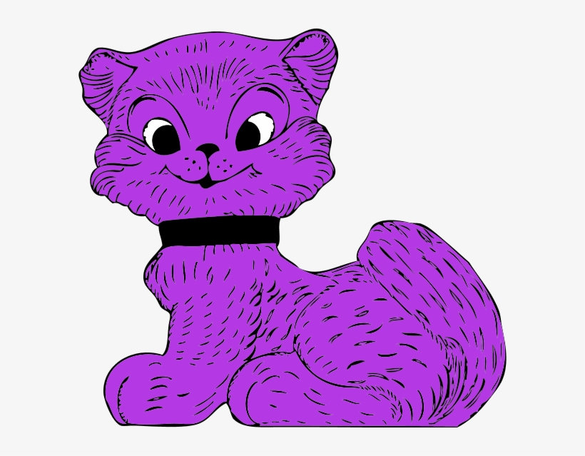 Cartoon Cute Purple Cat - Free Transparent PNG Download - PNGkey