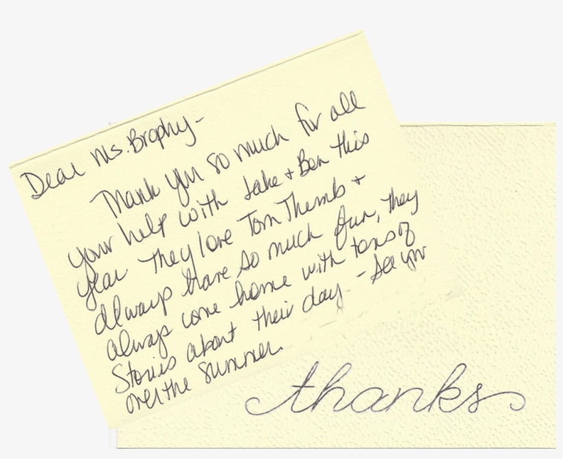 Thank You Card Dear Ms - Handwriting - Free Transparent PNG Download ...
