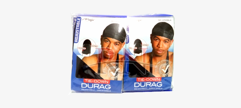 Tie-down Durag Black - Black Durag, Du Rag Black Hair Wave Breathable ...