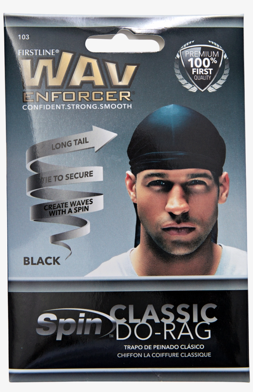 Wav Enforcer Black Do-rag Classic - Free Transparent PNG Download - PNGkey