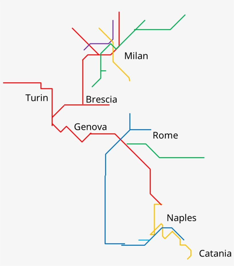 Metro Map Of Italy - Diagram - Free Transparent PNG Download - PNGkey