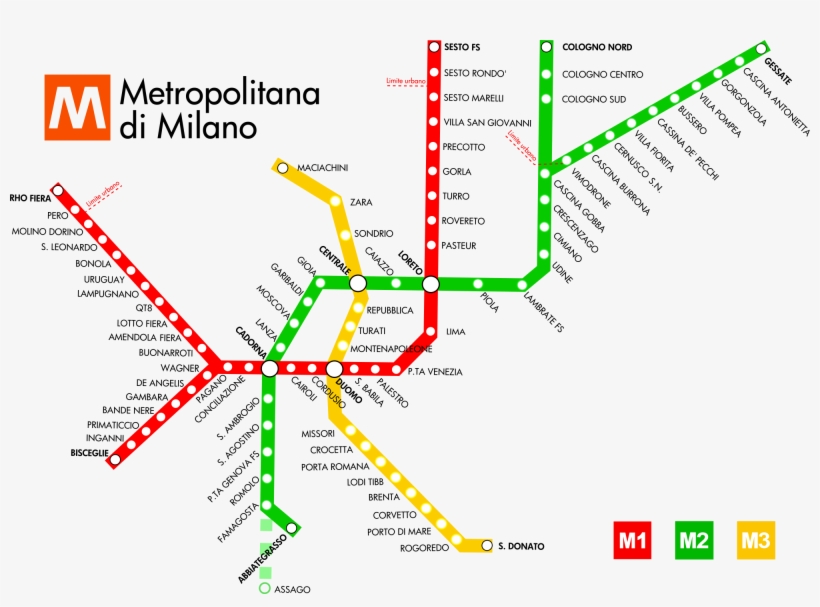 Metro Map Of Milan Full Resolution - Metro Milan - Free Transparent PNG ...