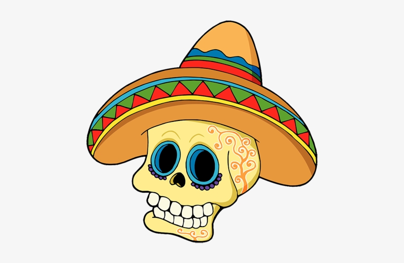 Cartoon Mexican Skull - Free Transparent PNG Download - PNGkey