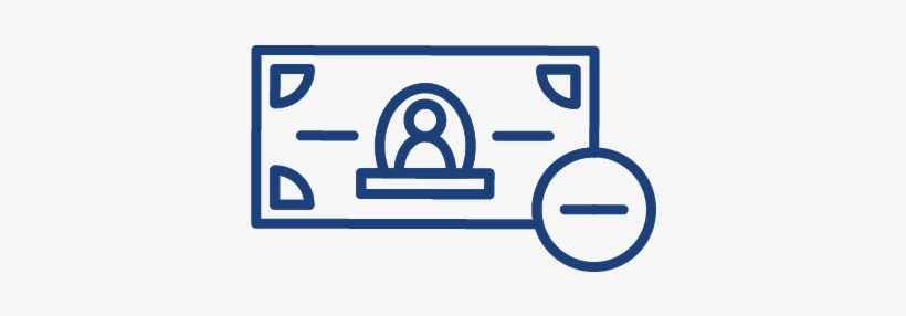 An Icon Depicting A Dollar Bill Next To A Minus Sign - United States ...