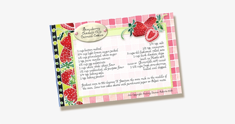 Strawberry Clip Art, Recipe Card, Strawberry Chocolate - Recipe Card ...