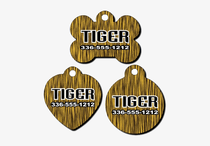 Personalized Tiger Stripe Background Pet Tag For Dogs - Free ...