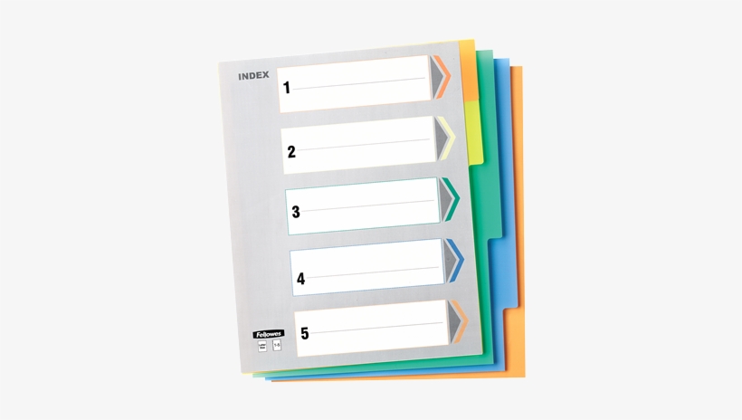 Index Tabs - 5 Tabs - Fellowes Index Tabs - 5 Tabs (quantity 1st ...