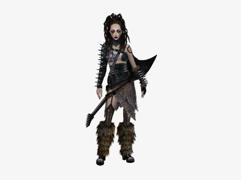 Heavy Metal Female Set - Heavy Death Metal Costume - Free Transparent ...