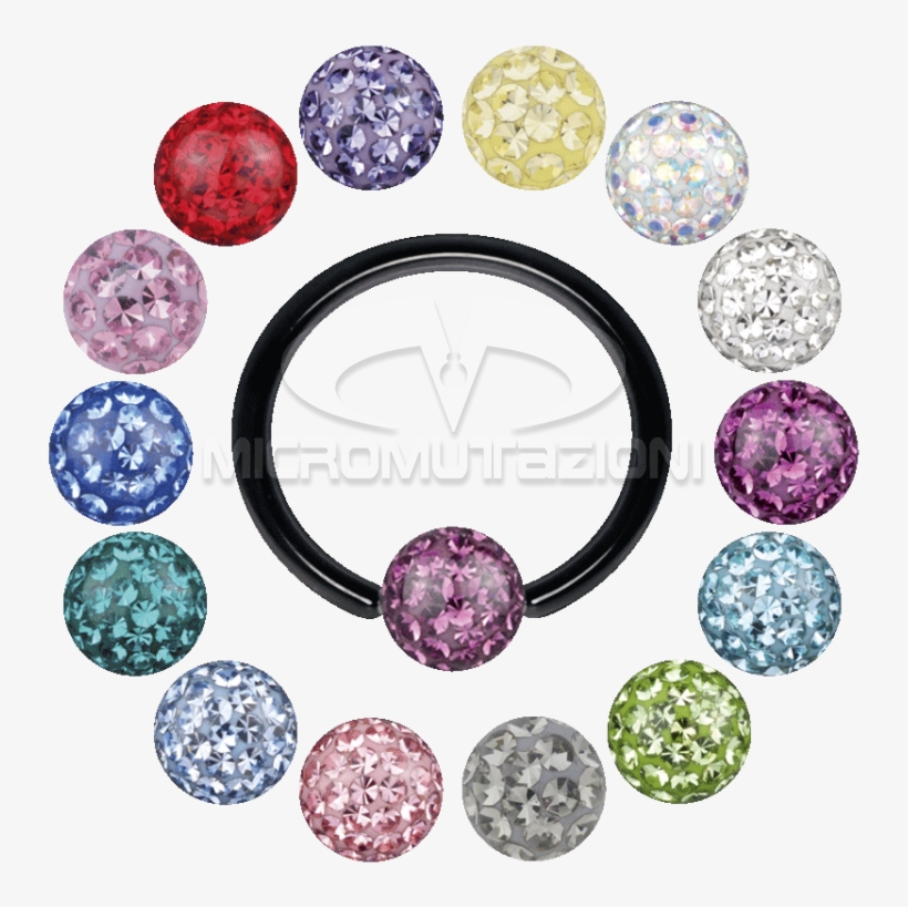 Titanium Ball Closure Ring With Clip In Crystal Ball - Wildcat. The ...