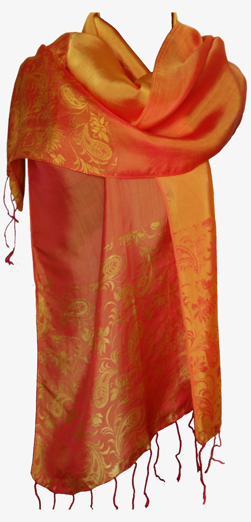 Clipart Black And White Scarf Transparent Silk - Orange Shawl Png ...