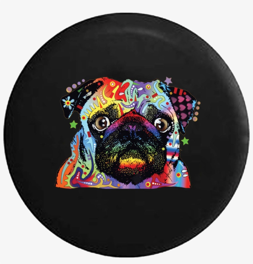 Pug Bug Eyes Dog Face Neon Artistic Dog Jeep Camper - Pug Abstract ...