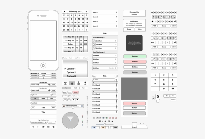 Iphone Gui Wireframe Set By Roy Abbink, Via Behance - Website Wireframe ...