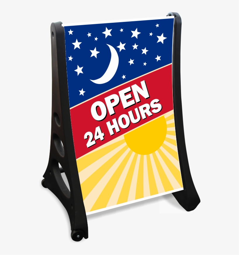 Open 24 Hours A-frame Portable Sidewalk Sign Kit - Sign - Free ...