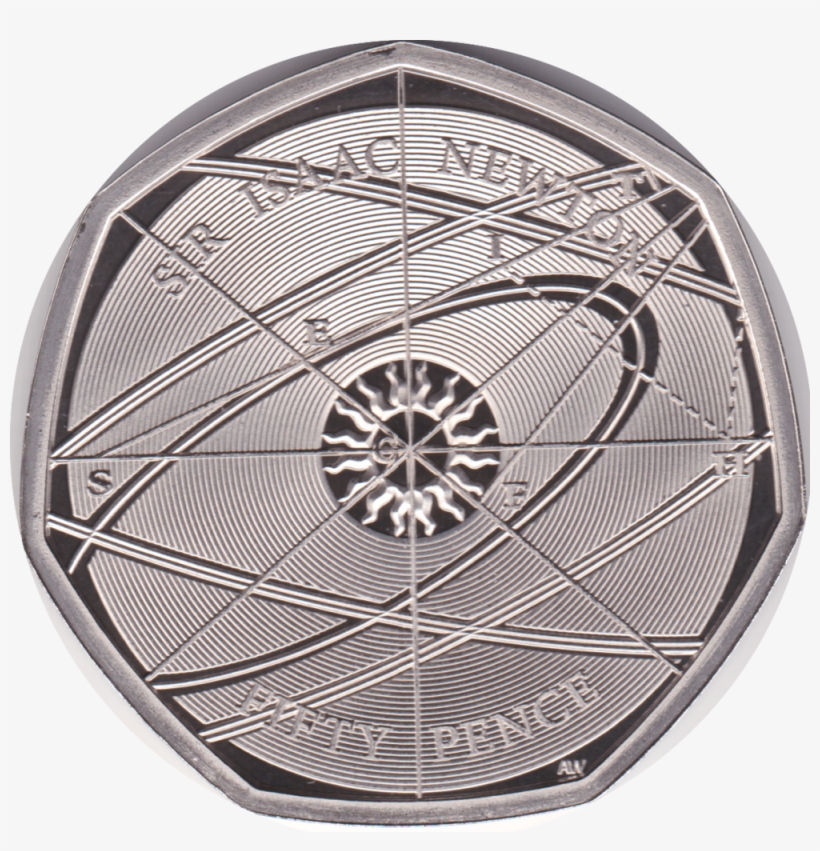 2017 Fifty Pence Proof 50p Isaac Newton - Free Transparent PNG Download ...