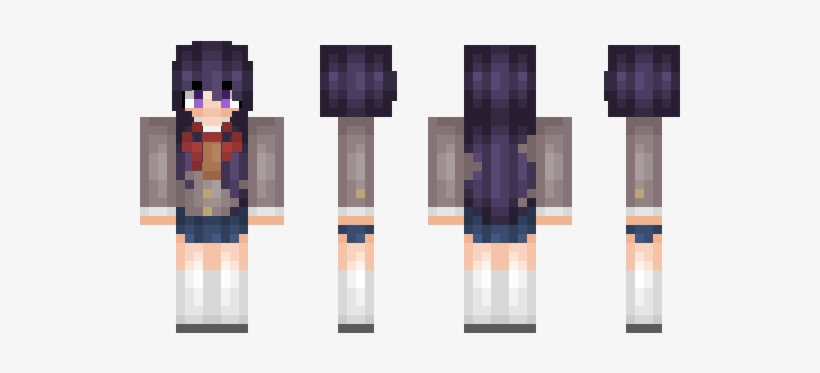 Minecraft Skin Ddlc Yuri - Yuri Minecraft Skin Ddlc - Free Transparent PNG Download - PNGkey