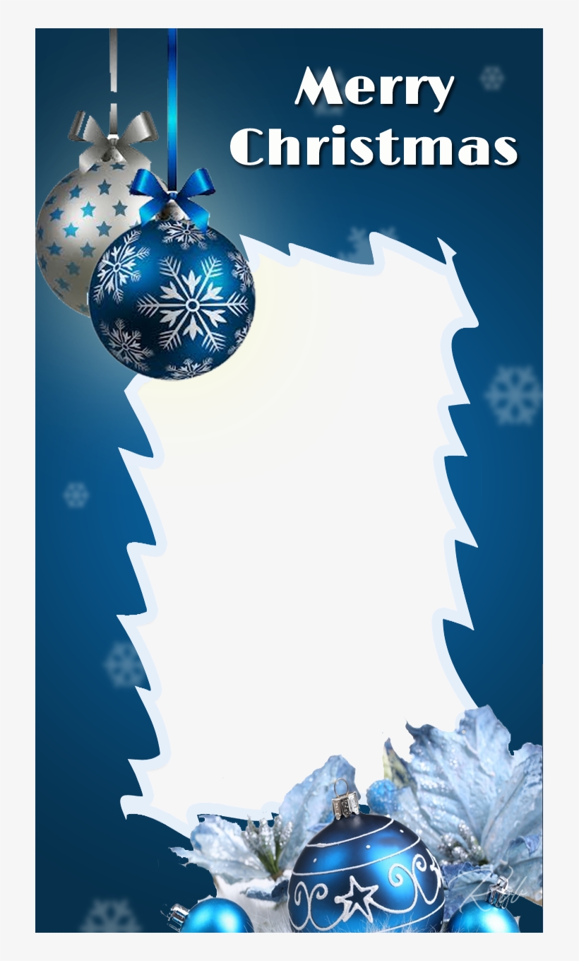 Amazing Blue Christmas Frame - Merry Christmas Transparent Background ...