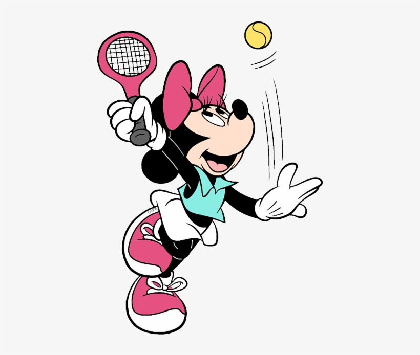 More Sports Clip Art - Minnie Mouse Playing Tennis Clipart - Free ...