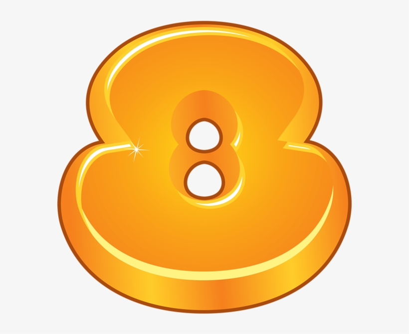 Orange Cartoon Number Eight Png Clipart Image Numbers - Cartoon Number ...