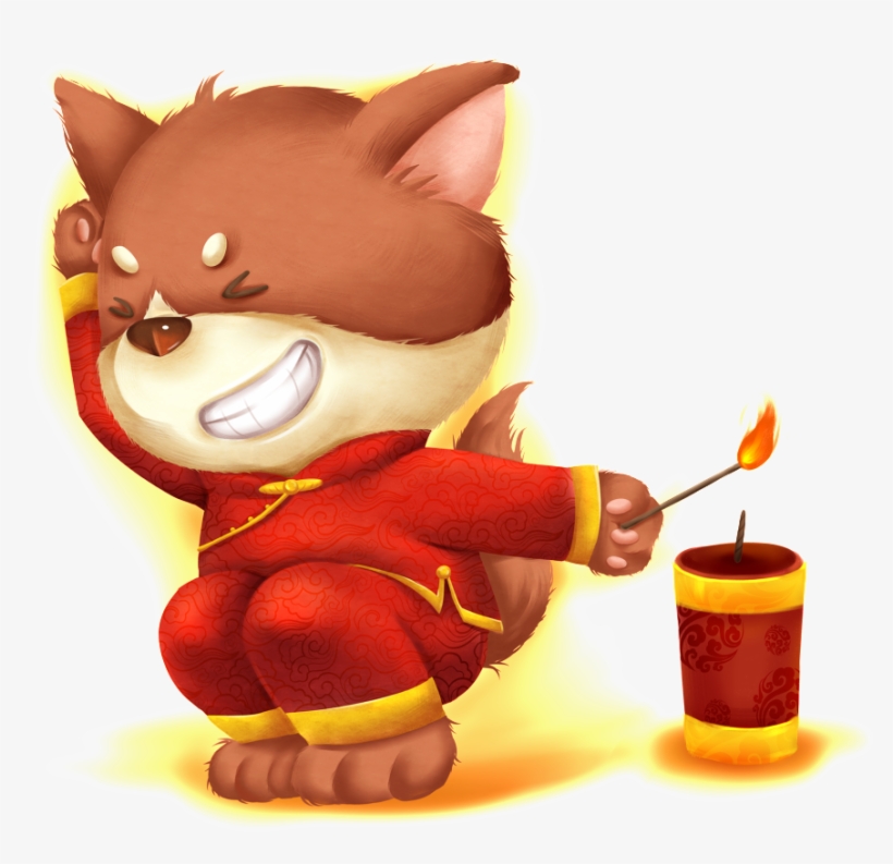 Cartoon Dog Point Firecracker Png - Fire Cracker Png - Free Transparent ...