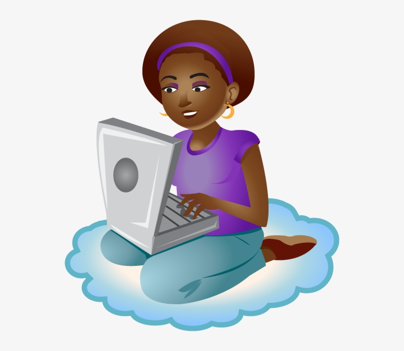 Woman With Laptop - Clip Art - Free Transparent PNG Download - PNGkey
