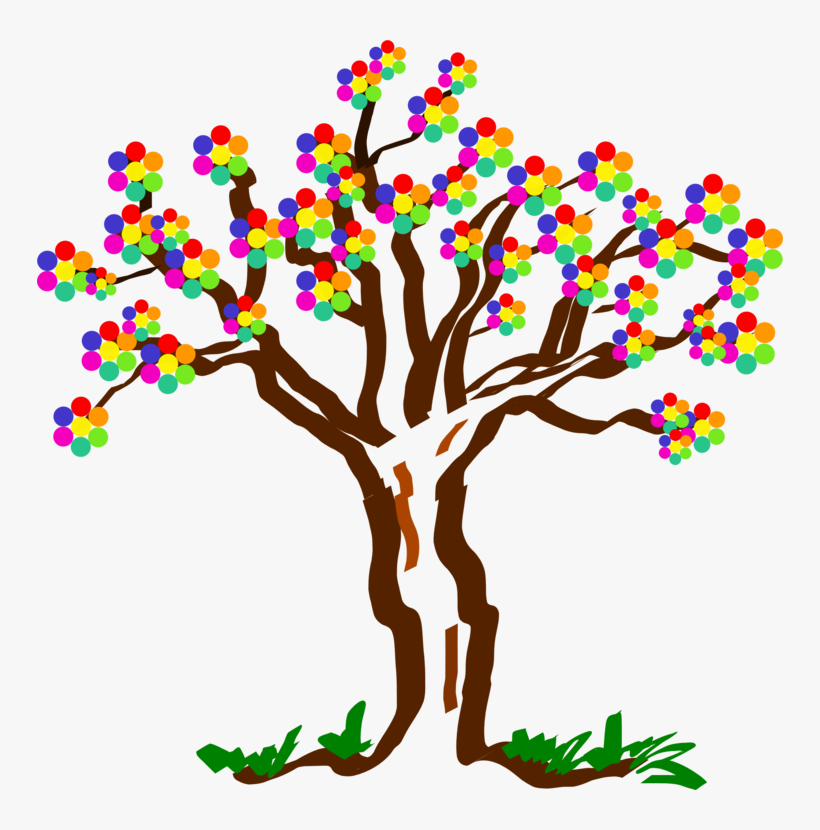 Birthday Clipart Tree - Colorful Tree Clipart Png - Free Transparent ...