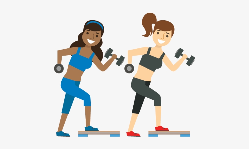 Icon Of 2 Smiling Women Working Out - Girls Working Out Clipart - Free ...