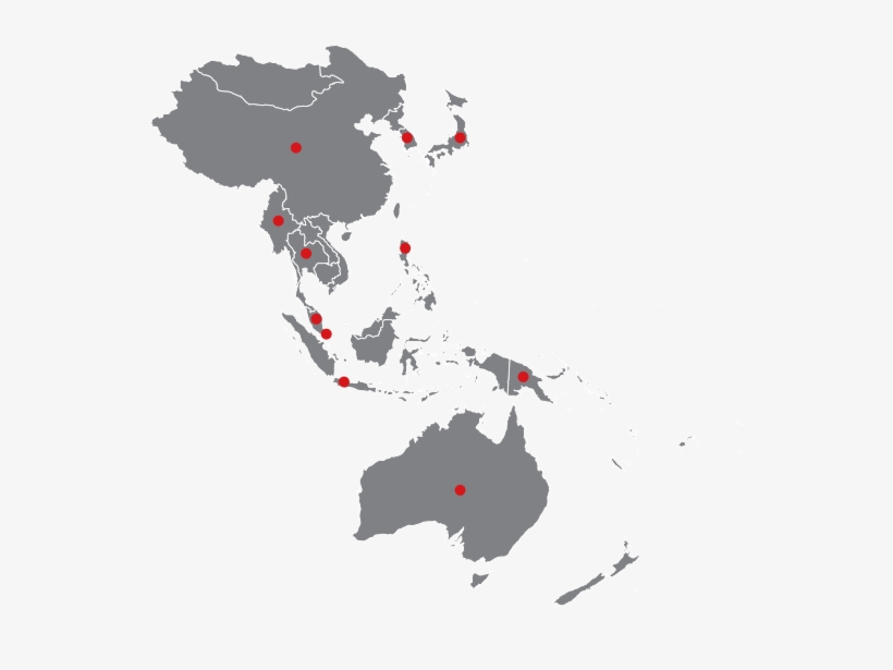 Where We've Worked - Asia Pacific Map Vector - Free Transparent PNG ...