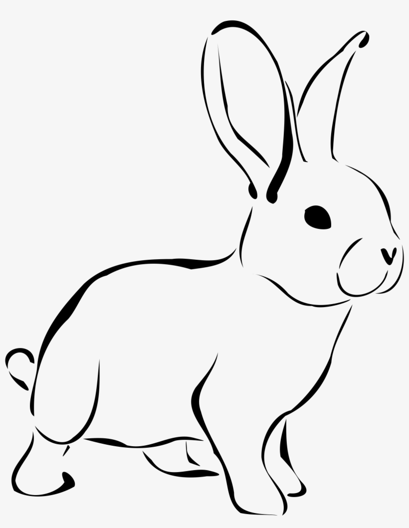 Big Image - Black And White Rabbit Clip Art - Free Transparent PNG ...