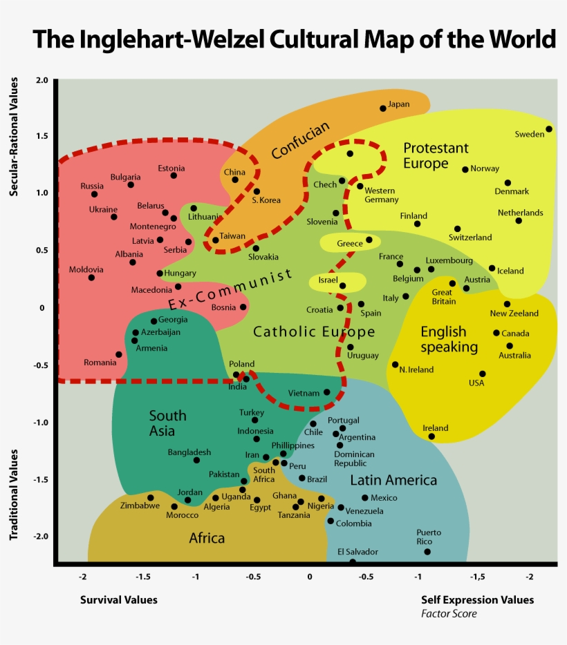 Inglehart Values Map Big - Cultural Map Of The World - Free Transparent ...