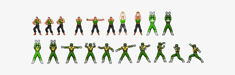 Heres Sprite 2 Green Ranger Morph And Pose - Cartoon - Free Transparent ...