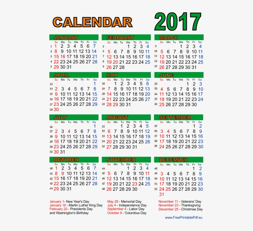 2017 South African Calendar Pdf - Free Transparent PNG Download - PNGkey