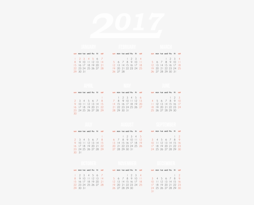 0, - Calendar 2017 Transparent Background - Free Transparent PNG ...