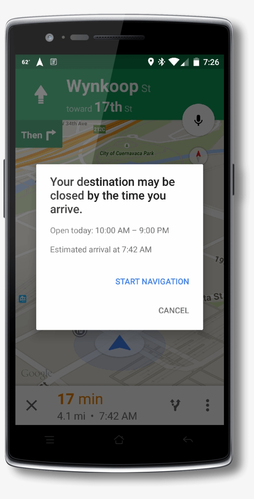 Google Maps Destination Closed Notification - Google Map Arrive ...