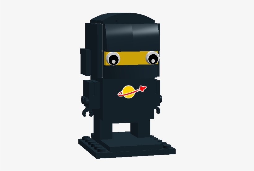 Classic Spaceman Brickhead Black - Cartoon - Free Transparent PNG ...