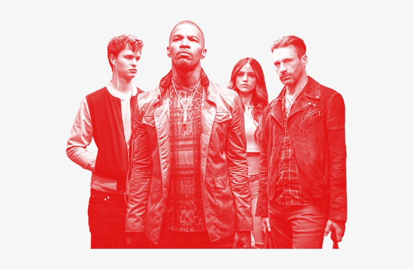 Ansel Elgort As Baby, Jamie Foxx As Bats, Eiza Gonzales - Baby Driver ...