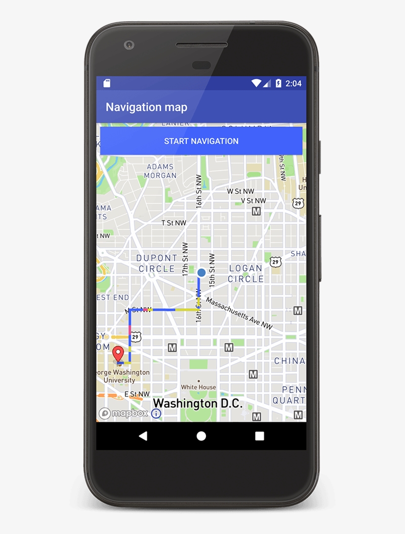 An Android Device Displaying A Map, A User's Location, - Map - Free ...