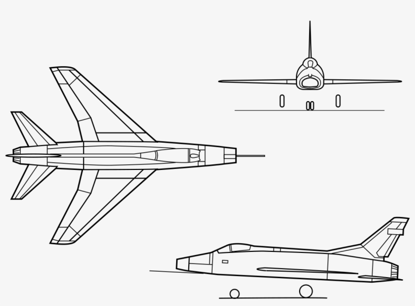F 100 Super Sabre Blueprint - Free Transparent PNG Download - PNGkey