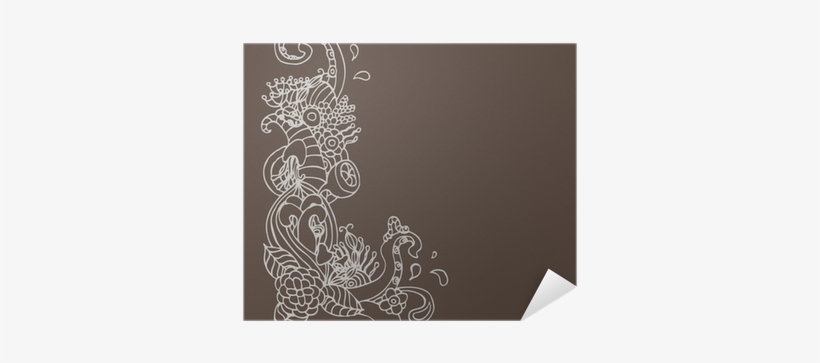 Flower Ornament Doodle Corner Vector Poster • Pixers® - Drawing - Free ...