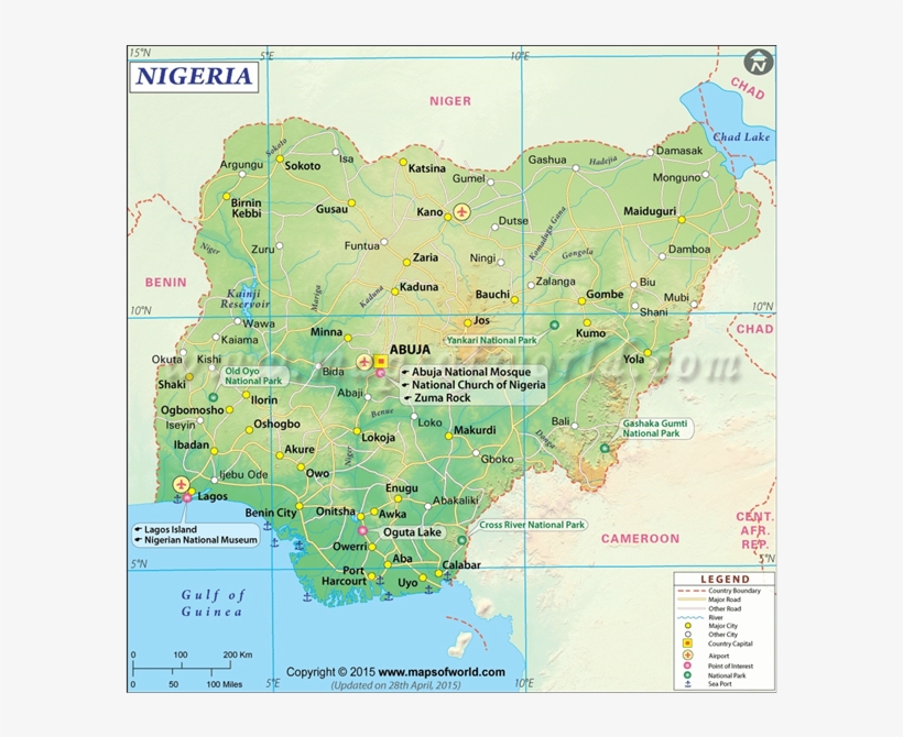 Map Of Nigeria Showing The Position Of Owerri - Zuma Rock Map - Free ...