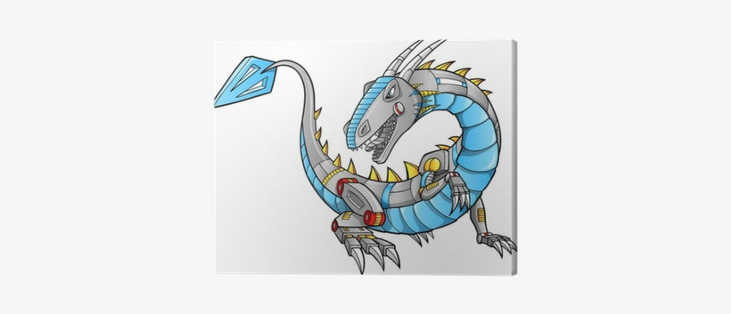 Robot Cyborg Dragon Vector Illustration Art Canvas - Illustration ...