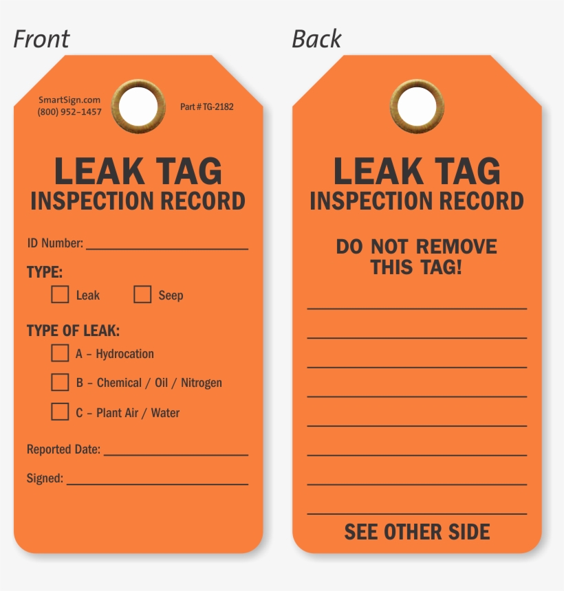 Inspection Record Leak Tag - Tan - Free Transparent PNG Download - PNGkey