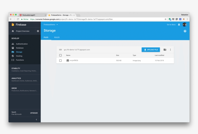 Now We're Ready To Upload The First File - Template Like Firebase Web ...