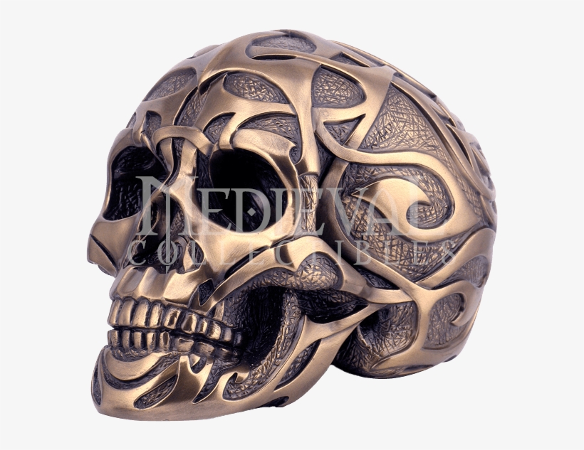 Top Collection Fierce Bold Bronzed Tribal Skull Figurine - Free ...