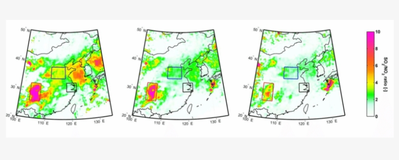 3 Year Average So2/no2 Ratio Maps For 2005 2007 , 2009 - Atlas - Free ...