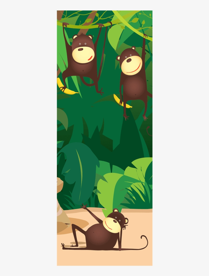 Hanging Monkeys Door Mural Kids' Stuff Eazywallz - Mural - Free ...