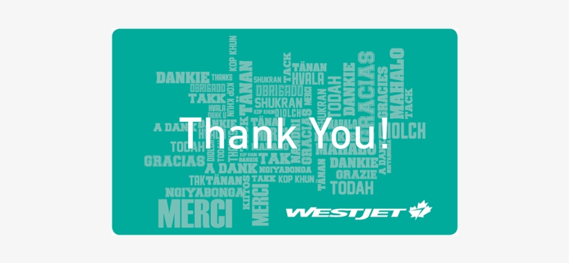 Plastic And Egift Cards Westjet - Plastic - Free Transparent PNG ...