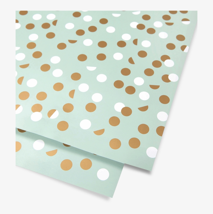 Gold & White Dot Mint Wrapping Paper - Polka Dot - Free Transparent PNG ...